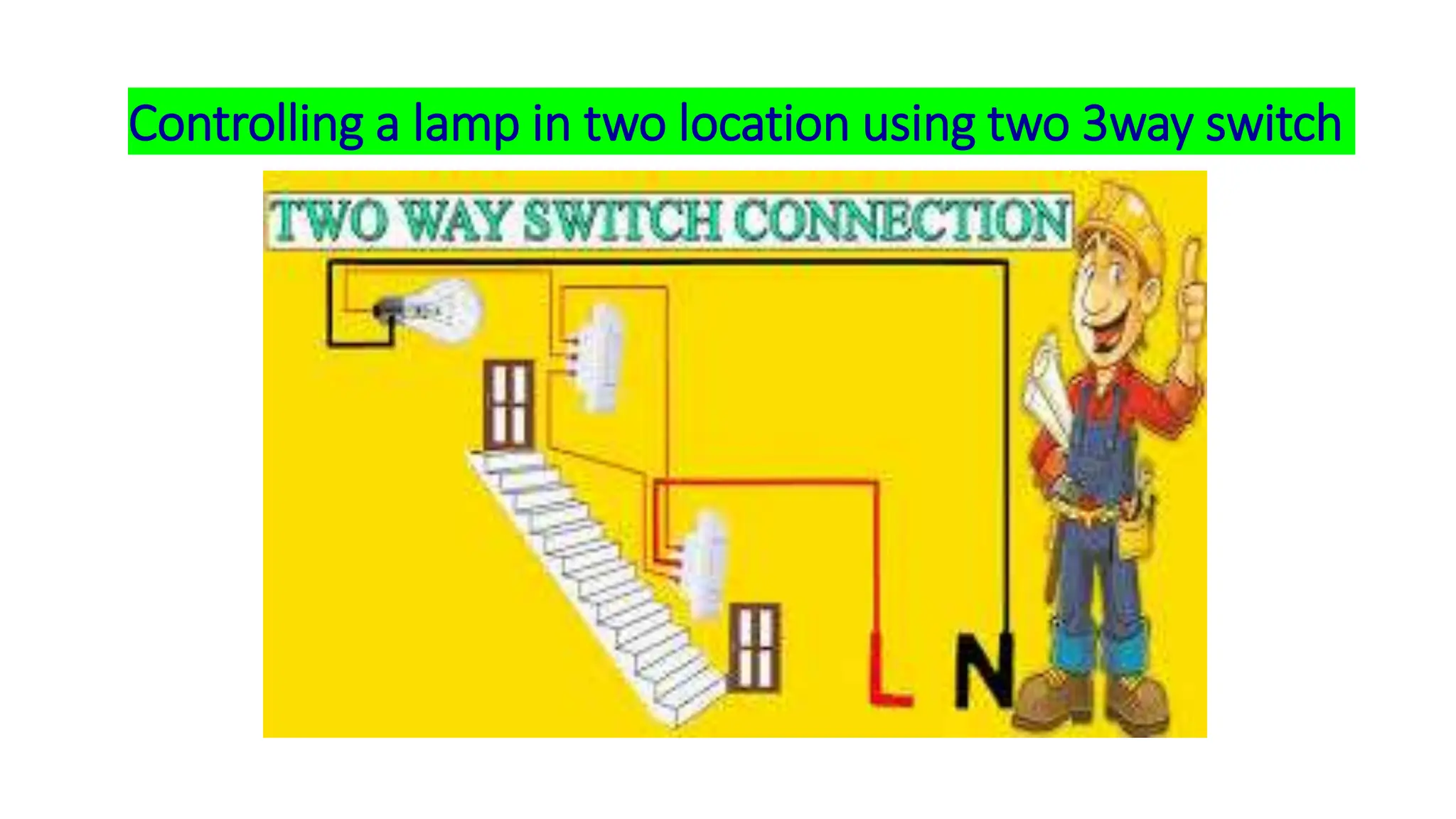 one lamp controlled by two thee way switch | PPTX