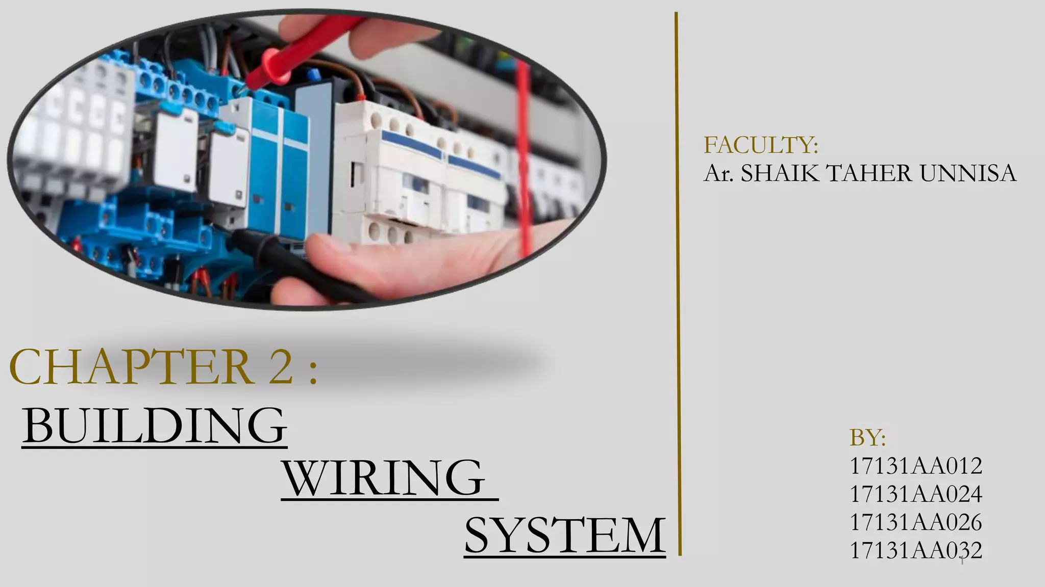 #Building wiring system#presentation#Wire is a single electrical ...