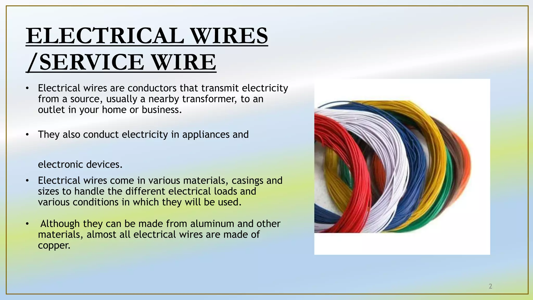 #Building wiring system#presentation#Wire is a single electrical ...