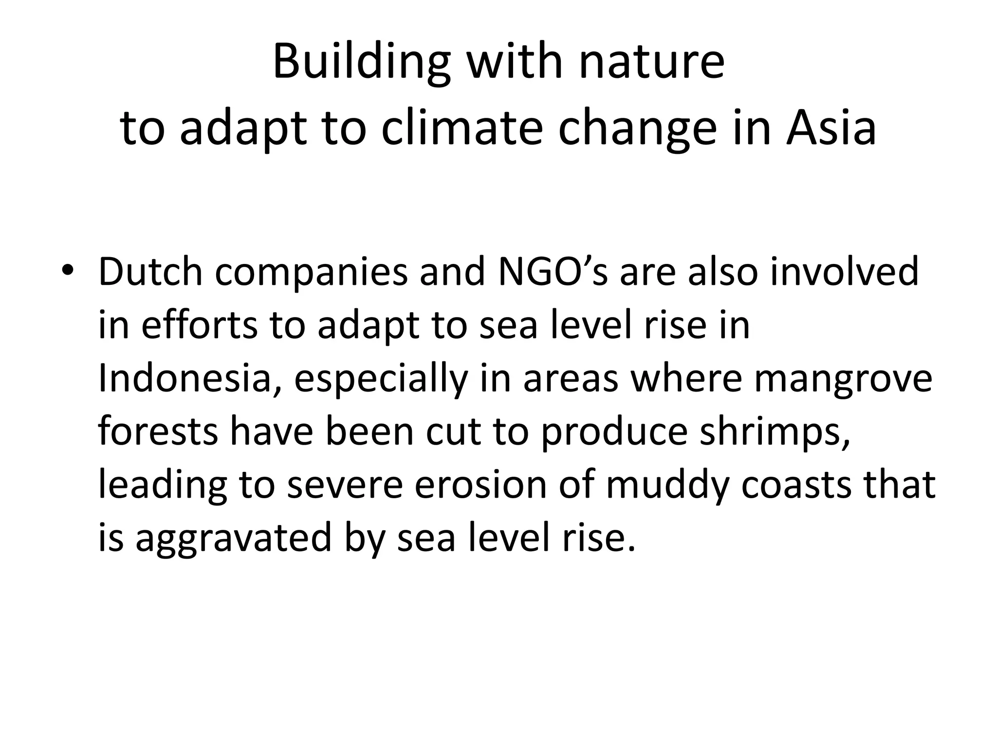 Building with nature to adapt to climate change | PPTX
