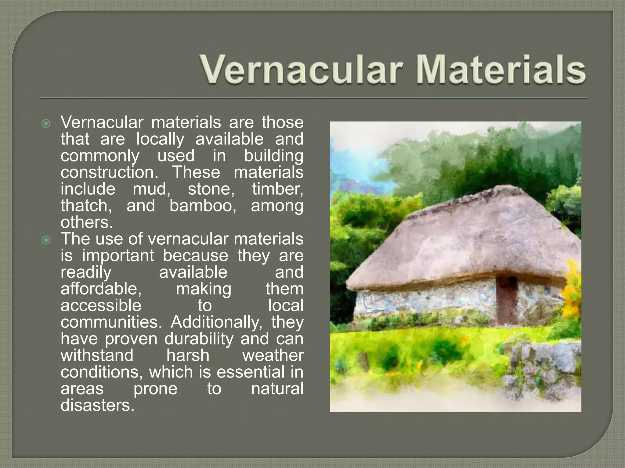 Building with the Earth: The Role of Technology in Vernacular ...