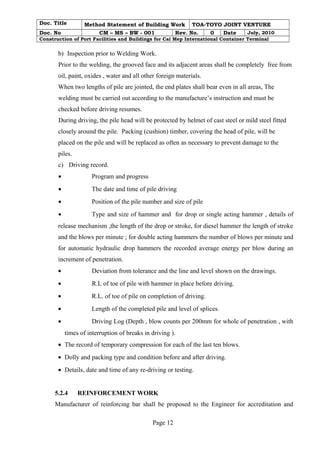 Building work method statement cm - ms- bw - 001 | DOC