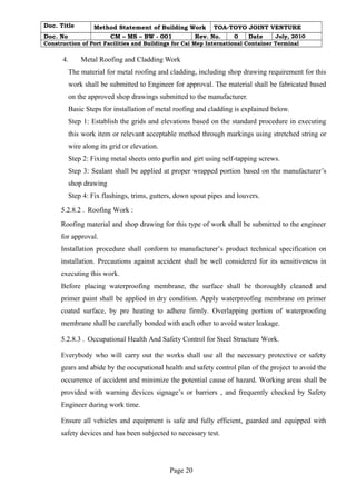 Building work method statement cm - ms- bw - 001 | DOC