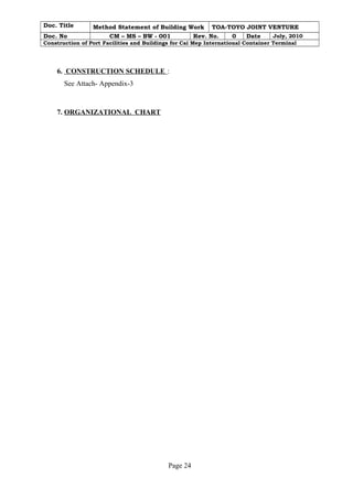 Building work method statement cm - ms- bw - 001 | DOC