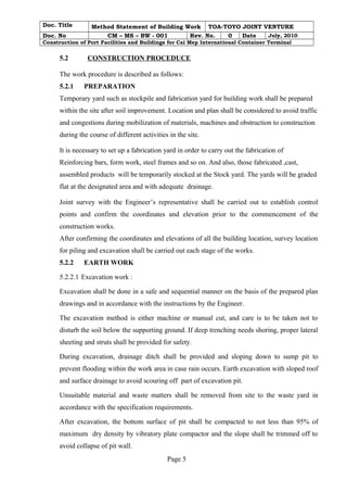 Building work method statement cm - ms- bw - 001 | DOC