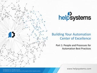 Center of Excellence Part 1 - People and process Best Practice | PPT