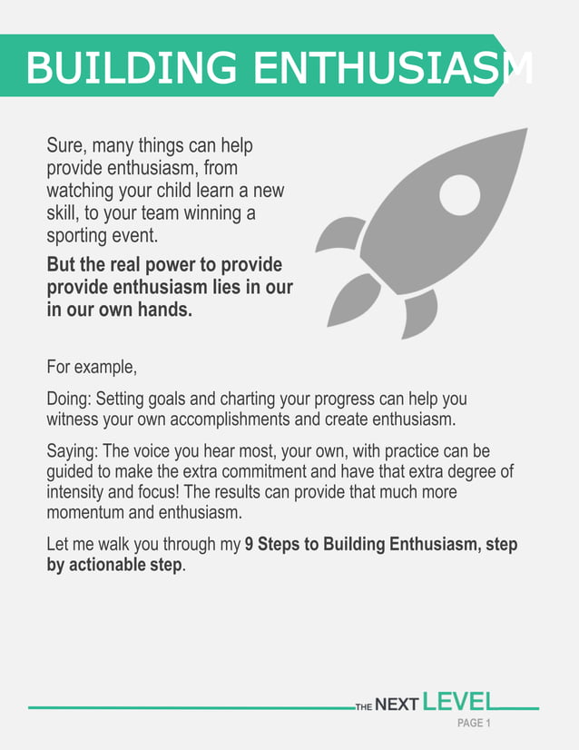 Build Enthusiasm! | PDF