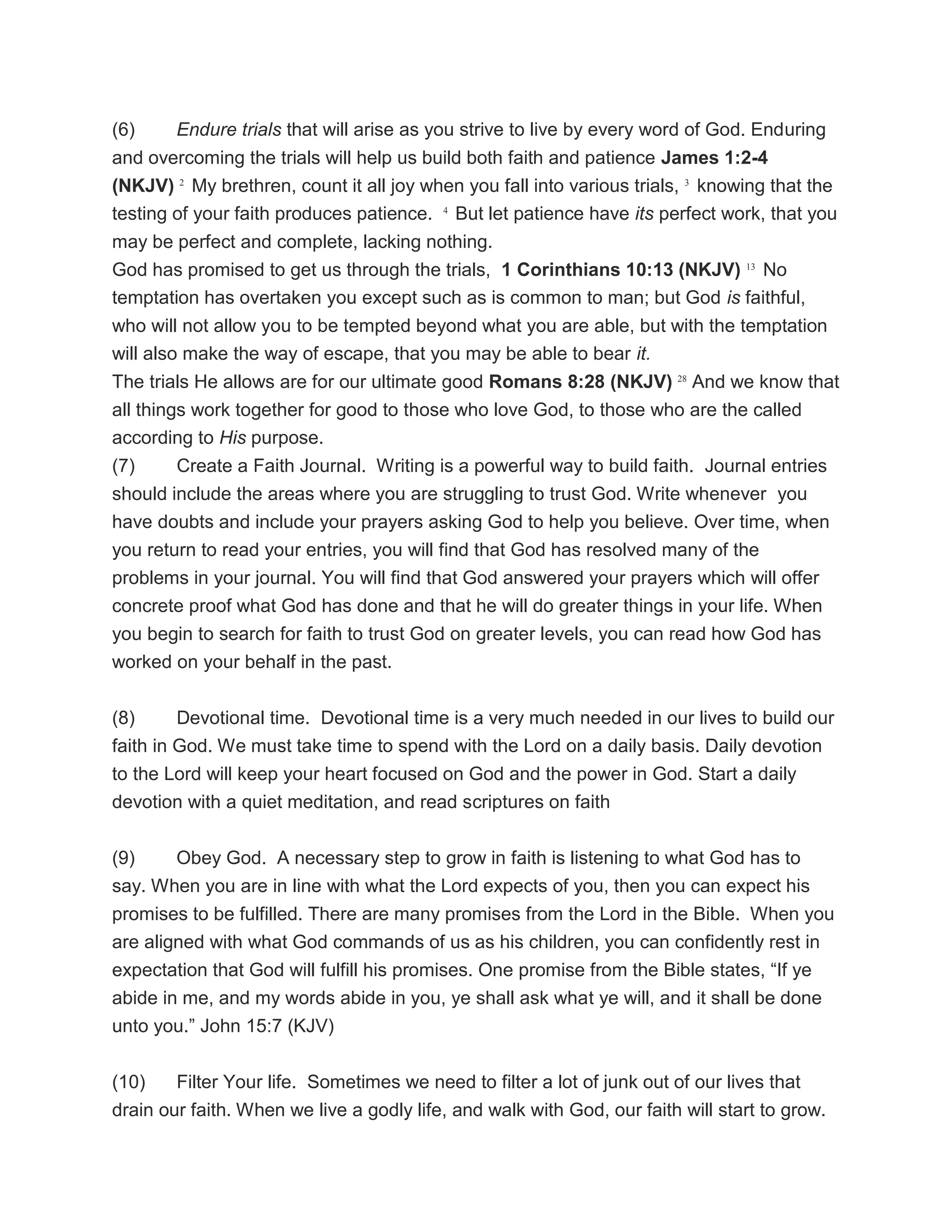 Building Your Faith | DOCX