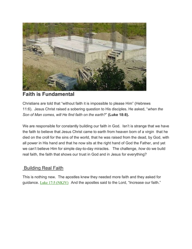 Building Your Faith | PDF