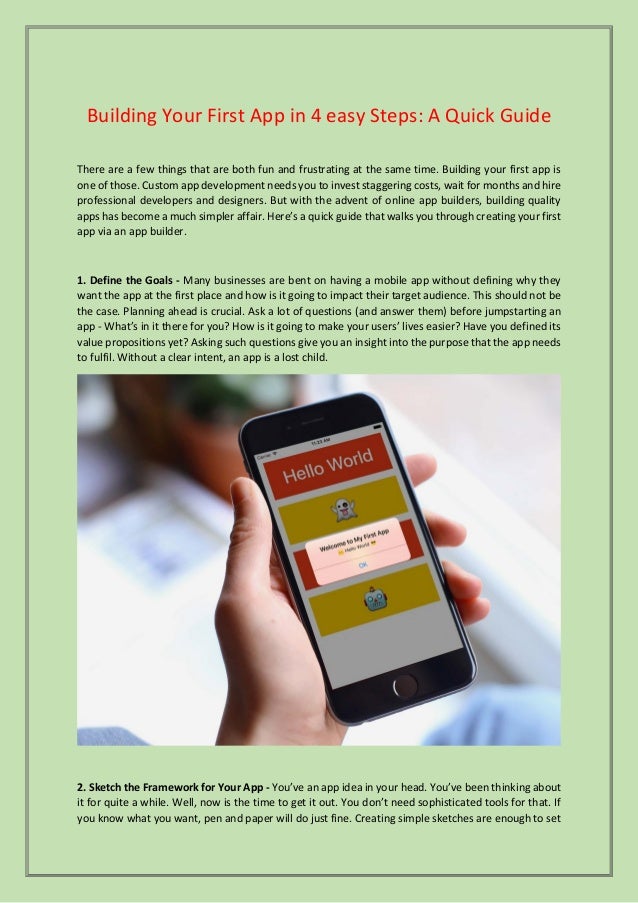 Building Your First App In 4 Easy Steps