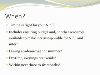 Building Your Nonprofit Internship Program: First Steps | PDF | Job ...