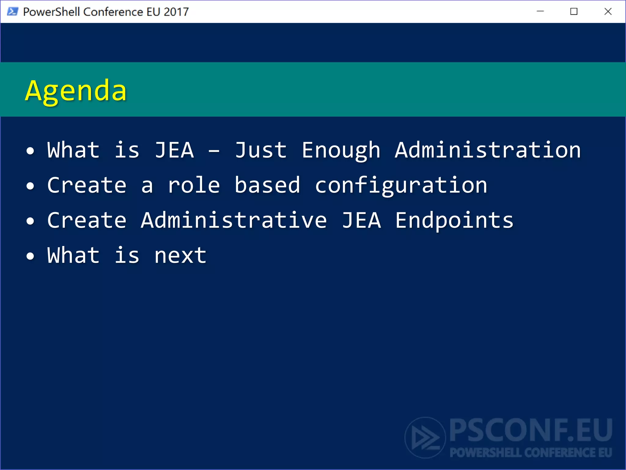 Building your own JEA Configuration | PPT
