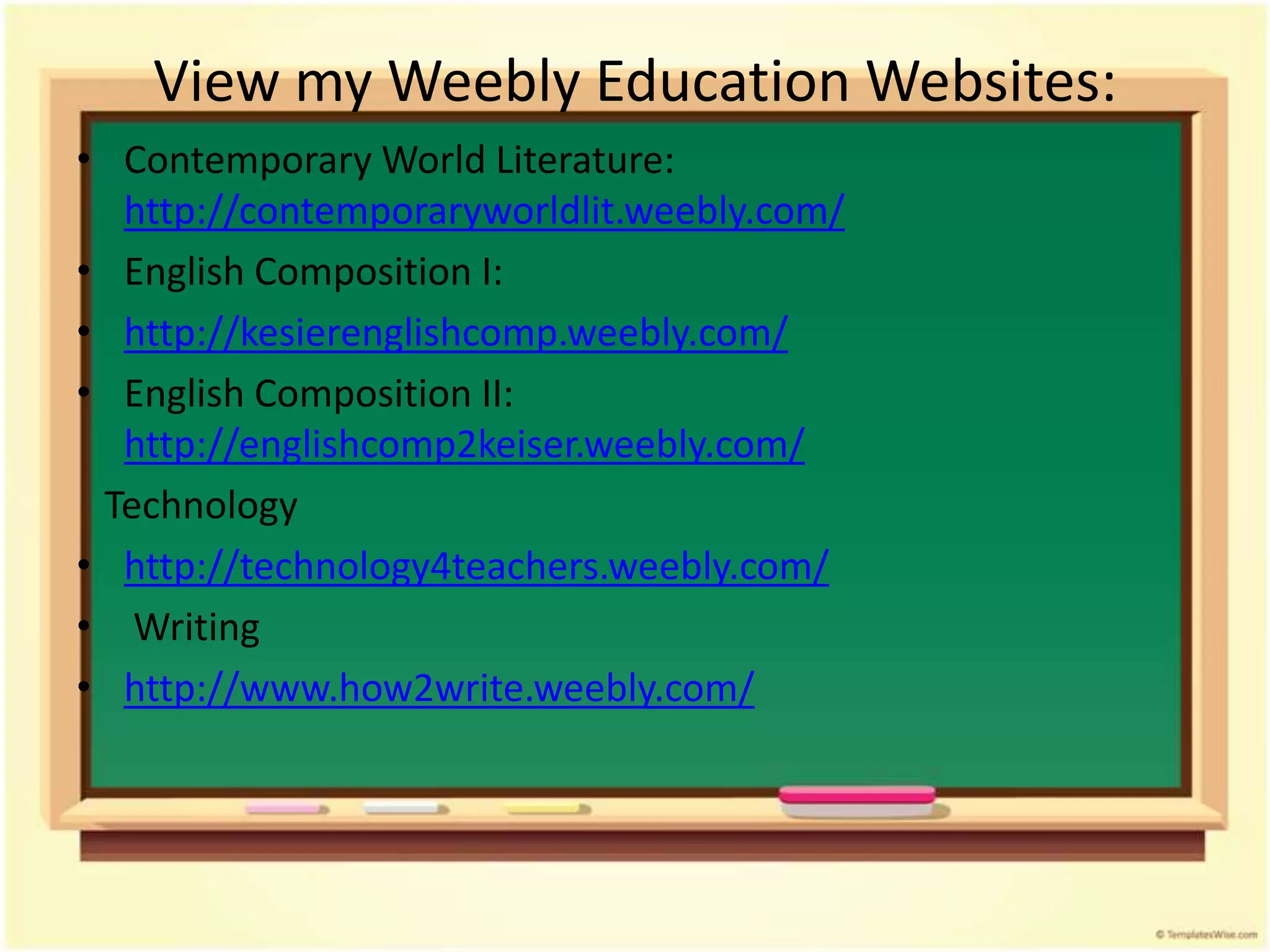 Weebly Education Website Building | PPTX