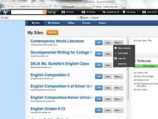 Weebly Education Website Building | PPTX