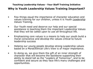 Building your own_youth_leadership_values_training_program | PPT