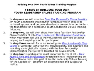 Building your own_youth_leadership_values_training_program | PPT