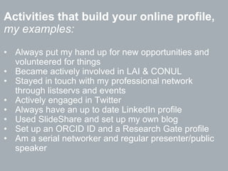 How to build your online profile by Michelle Breen | PPT