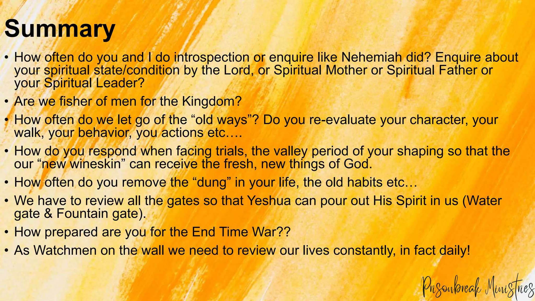 Building your Spiritual Wall : Nehemiah | PPTX
