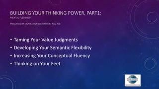Building your thinking power part 1 | PPTX