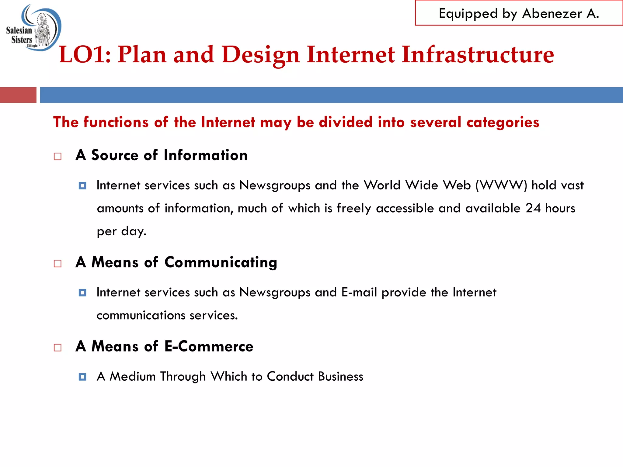 Build internet infrastructure LO1 | PDF