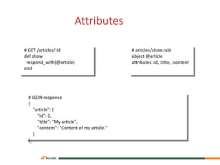 Build JSON and XML using RABL gem | PPT
