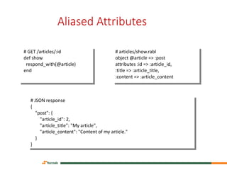 Build JSON and XML using RABL gem | PPT