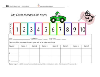 Build number sense_thru_board_game_game_board | PPT