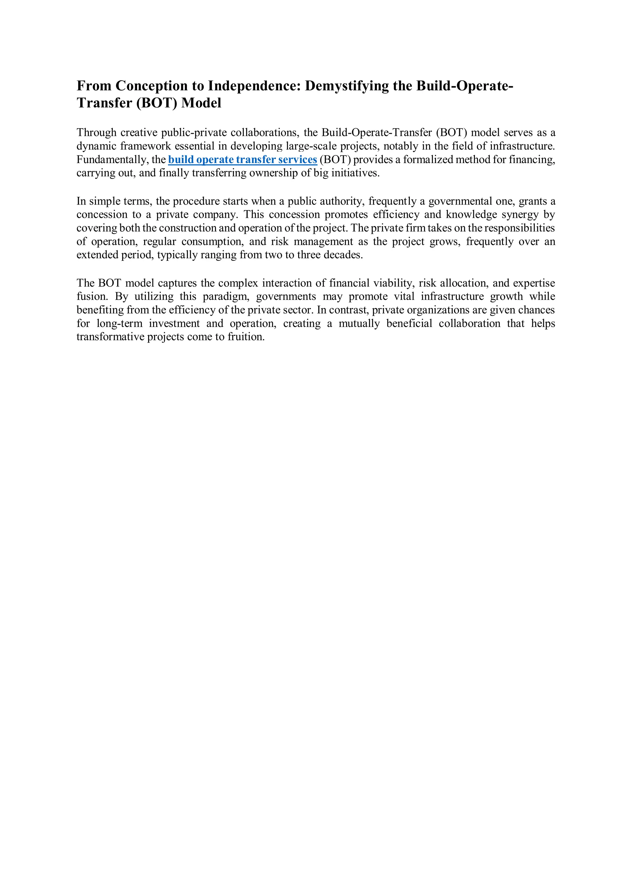 Build operate transfer services | PDF