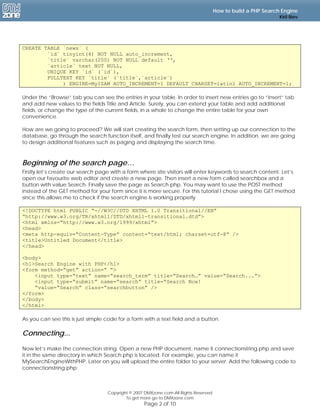 Build PHP Search Engine | PDF