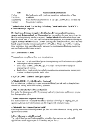 Build Reliable Data Pipelines with CDOE Certified DataOps Engineer.docx