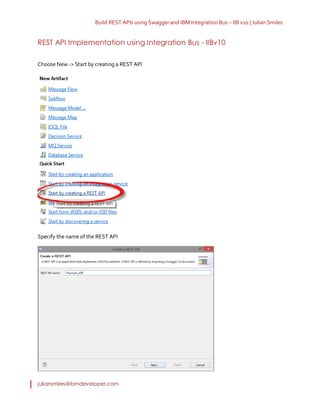 Build REST API's using Swagger and IBM Integration Bus IIB v10 | PDF | Web Development | Internet