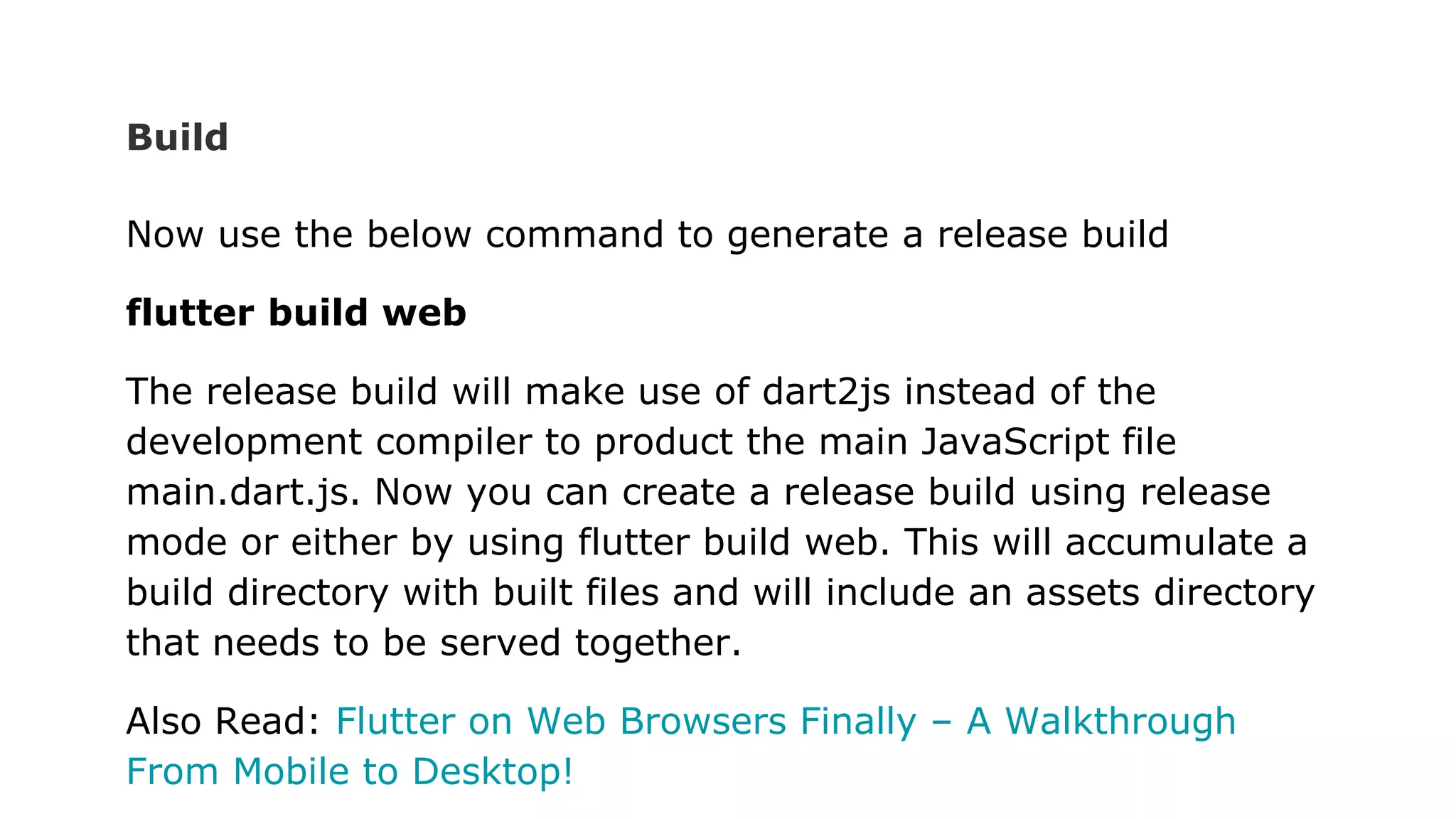 Build run first web application using flutter for web | PPT Build run first web application using flutter for web | PPT