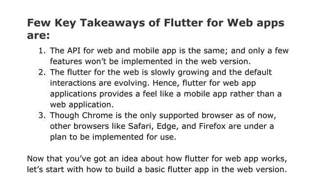 Build Run First Web Application Using Flutter For Web Ppt