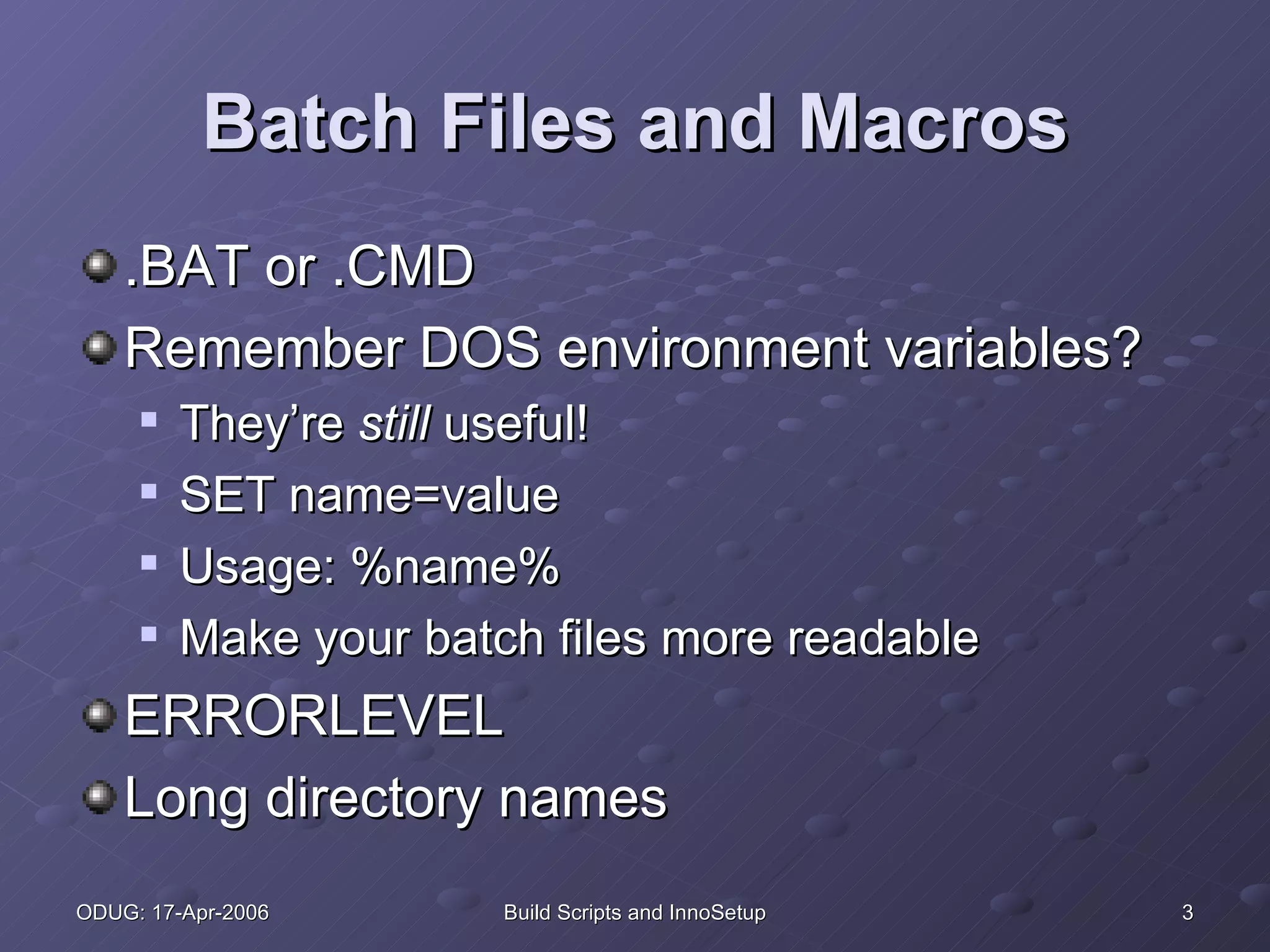 Build Scripts And Inno Setup | PPT
