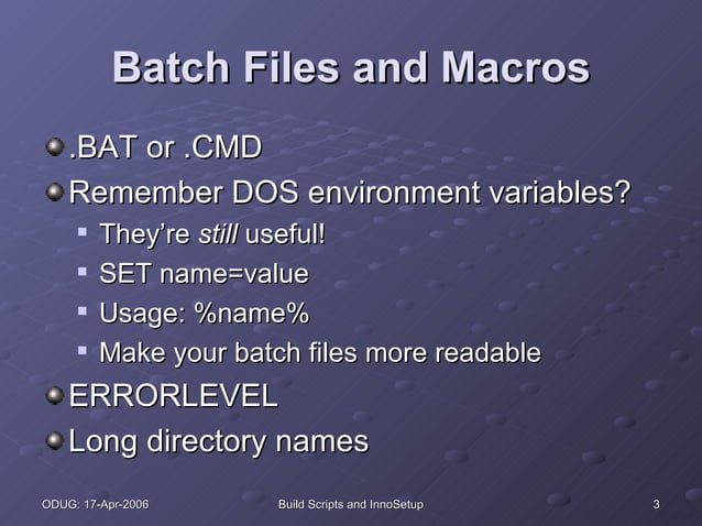 Build Scripts And Inno Setup | PPT