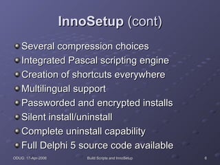 Build Scripts And Inno Setup | PPT
