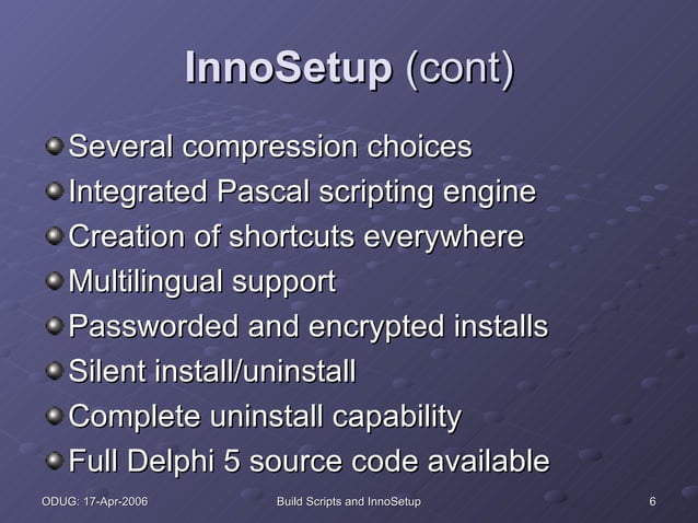 Build Scripts And Inno Setup | PPT
