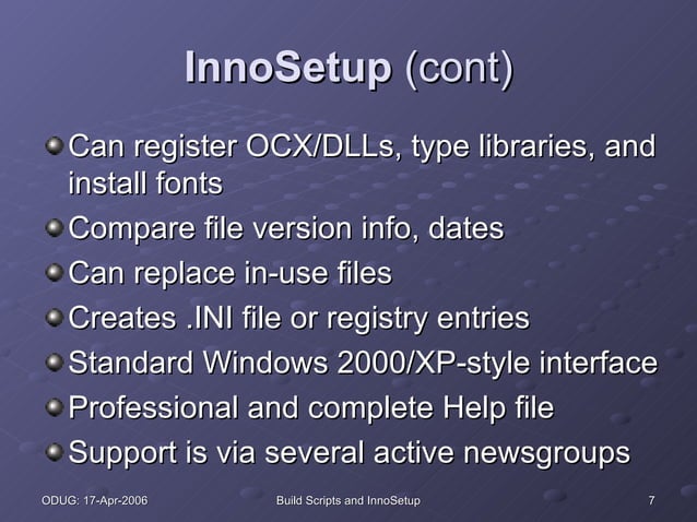 Build Scripts And Inno Setup | PPT