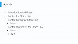 Build SharePoint Online Workflows and Customize Forms Using Nintex for Office 365 | PPT