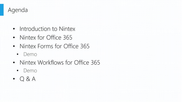 Build SharePoint Online Workflows and Customize Forms Using Nintex for Office 365 | PPT