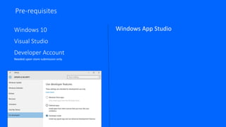 Build uwp apps with windows app studio | PPT