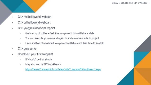 Build Your First Sharepoint Framework Webpart Ppt