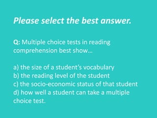 7 Types of Critical Reading Questions | PPTX