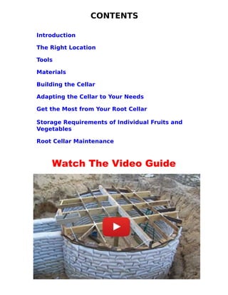 Underground Root Cellar Plans