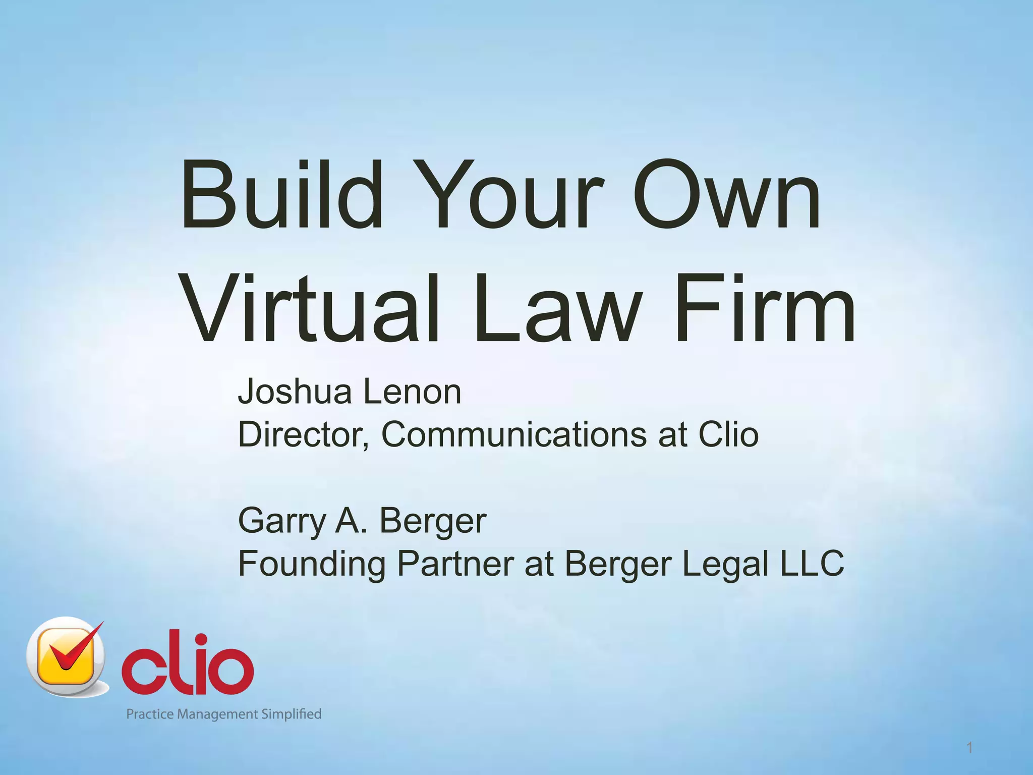 Build your own virtual law firm | PPT