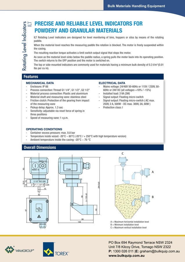 Builkquip ILT Paddle Level Indicator Brochure | PDF
