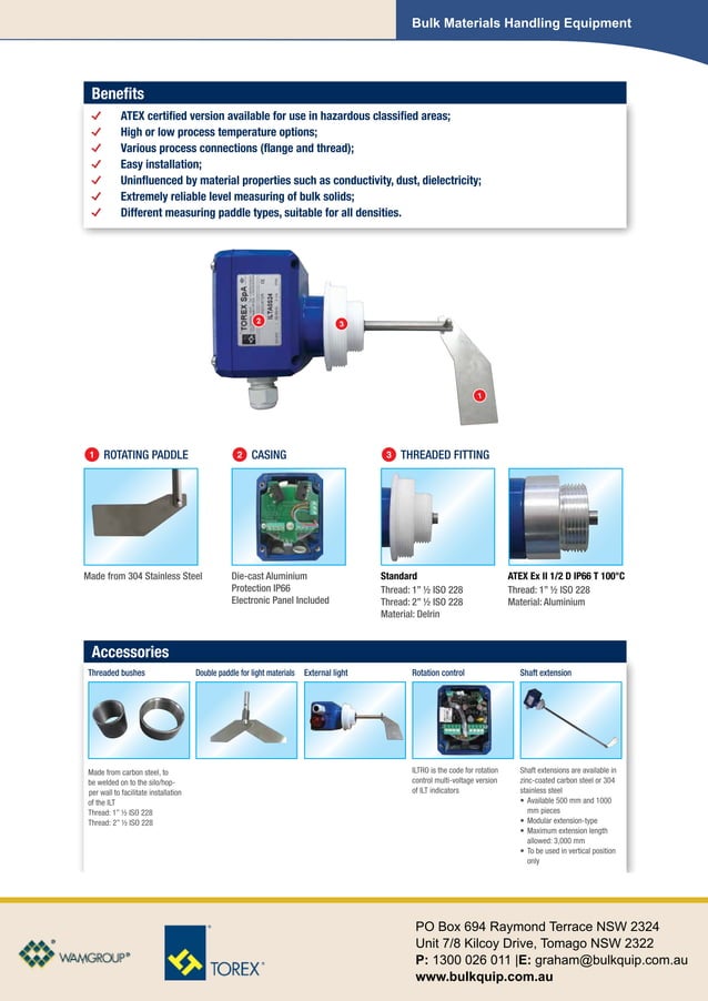 Builkquip ILT Paddle Level Indicator Brochure | PDF