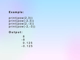 Built-In-function python basics pre defined function | PPTX