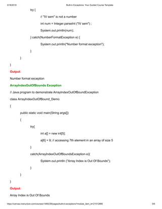 Built in exceptions | PDF