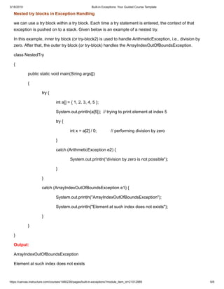 Built in exceptions | PDF